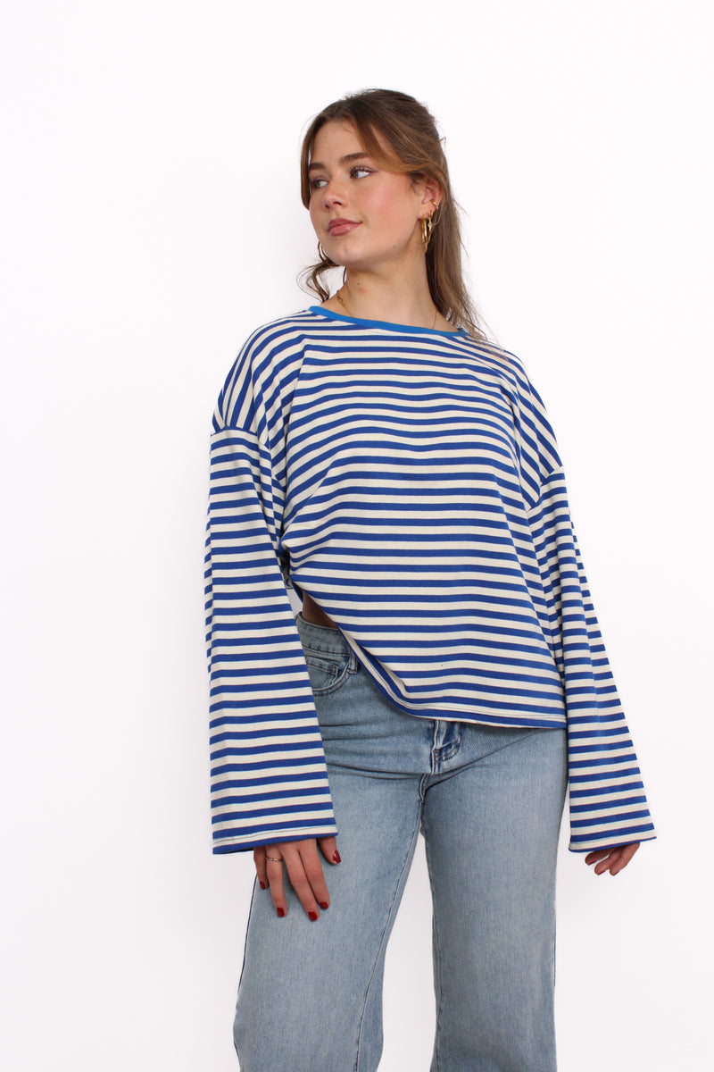 LIVIA STRIPE TOP - COBALT BLUE – CHUN